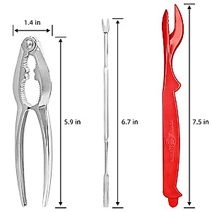 12 Piece Seafood Tools Set Nut Cracker Crab Lobster Set, includes 4 Stainless Steel Crab Cracker, 4 Crab Leg Forks Pick, 4 Opener Shellfish Lobster Leg Sheller, Perfect for kitchen, Party, Picnics