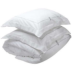 Tommy Bahama - Queen Duvet Cover Set, Reversible Cotton Bedding with Matching Shams & Button Closure, All Season Home Decor (Pineapple Resort Grey, Queen),Grey/White