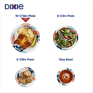 Dixie Large Paper Plates, 10 Inch, 86 Count, 2X Stronger, Microwave-Safe, Soak-Proof, Cut Resistant, Disposable Plates For Everyday Breakfast, Lunch, & Dinner Meals