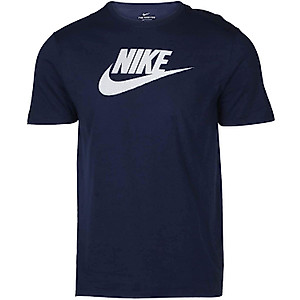 Nike Men's Sportswear Graphic Short Sleeve Shirt (Blue White, Large)