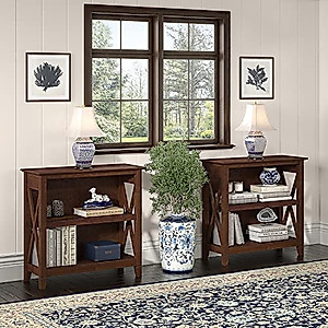 Bush Furniture Key West Small 2 Bookcase in Bing Cherry