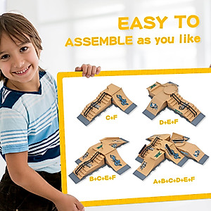 Gr8ware Skateboard Ramp, Finger Skateboard Ramp Set, Mini Skatepark for Fingerboard, Figure Boarding Skate Park, Fingerboard Skatepark Halfpipe Obstacle Deck for Kids Holiday Party Favors - Style F