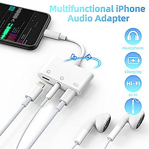Steepower iPhone Headphone Jack Adapter, 3in1 Lighting to 3.5 mm Headphone Jack Adapter,Lighting Audio & Charging Adapter Compatible with iPhone 14/13/12/11/X/8/8plus/7/7plus/iPad-Support iOS 16