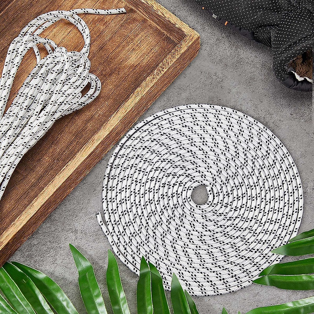 Woanger 2 Pcs Outdoor Patio Umbrella Cord Line Nylon Rope 40 ft Replacement String Parts for Patio Umbrella Base Outdoor Replacement Accessories(0.16'' Diameter)