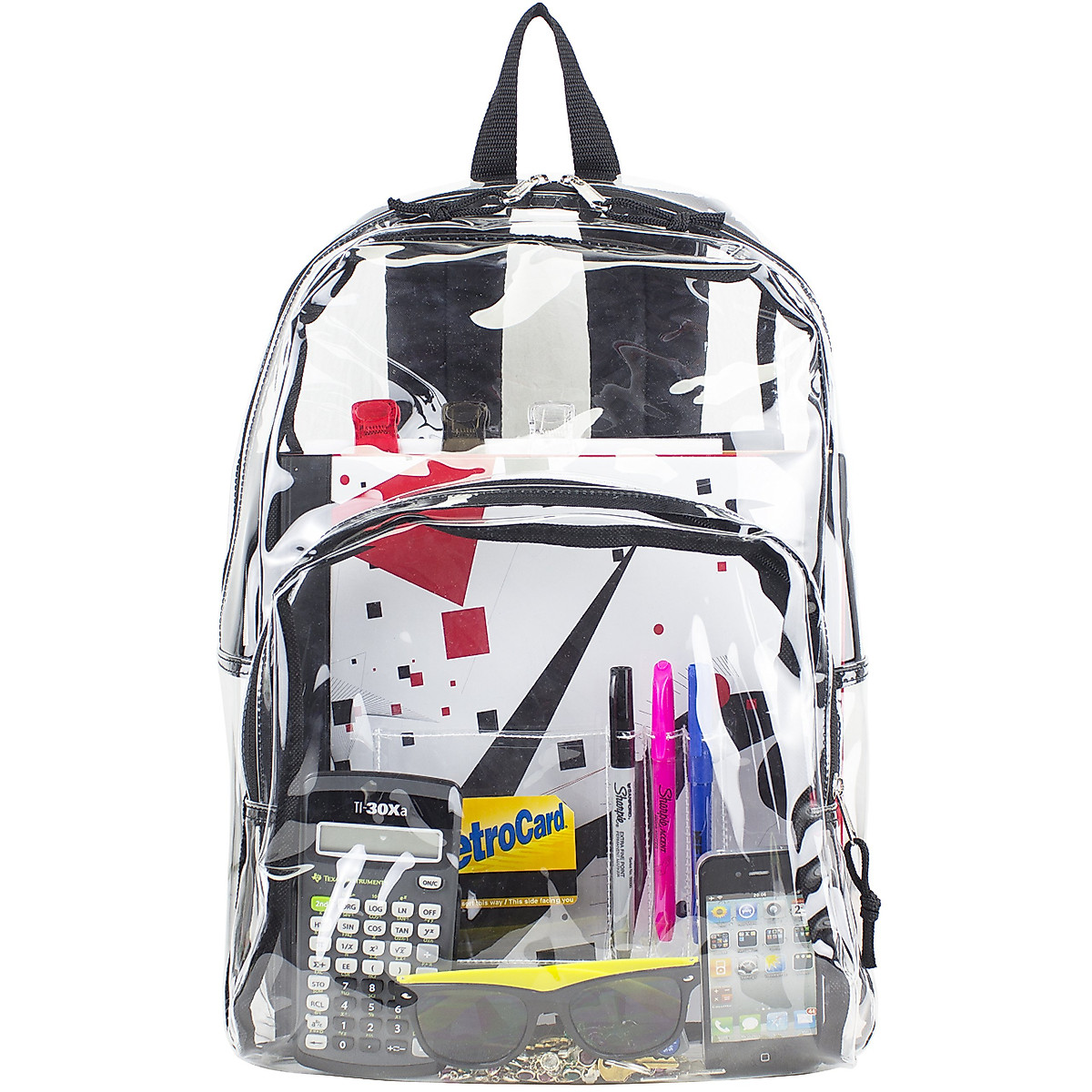 Eastsport Clear Dome Backpack with Adjustable Printed Padded Straps - Gray/Static Dots Print One_Size