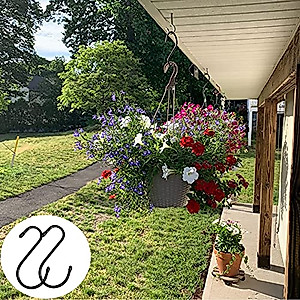 DINGEE 6 Inch Large S Hooks for Hanging Plants,10 Pack Black Heavy Duty S Hooks,Matte S Shaped Hooks for Hanging Clothes,Plants Outdoor, Pots and Pans, Towels Jeans Hats, Light