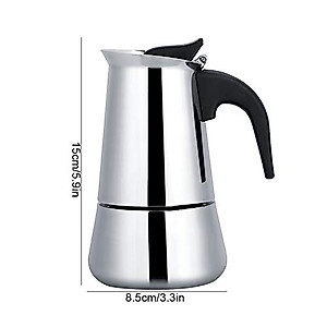 100ml Stovetop Espresso Maker, Portable Stainless Steel Espresso Coffee Maker Electric Heating Mocha Pot for Home