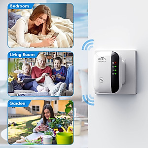 WiFi Extender Signal Booster Up to 2640sq.ft The Newest Generation, Wireless Internet Repeater, Long Range Amplifier with Ethernet Port, Access Point, 1-Tap Setup, Alexa Compatible N300