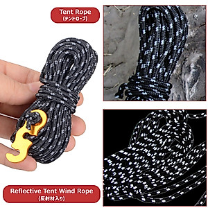 Azarxis Reflective Cord Pack, Tent Guyline Rope High-Strength Lightweight 13ft per piece with Aluminum Cord Adjuster for Tying Down Tarps, Camping Tent, Outdoor Packaging (Red - 8 Pack - Φ3mm)