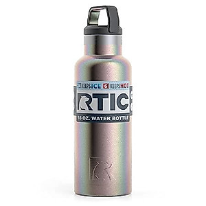 RTIC 16 oz Vacuum Insulated Water Bottle, Metal Stainless Steel Double Wall Insulation, BPA Free Reusable, Leak-Proof Thermos Flask for Hot and Cold Drinks, Travel, Sports, Camping, Twilight