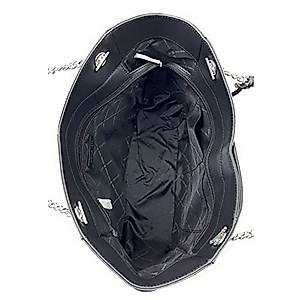 Michael Kors JST Large Chain Shoulder Tote JST Continental Wristlet (Black Signature)