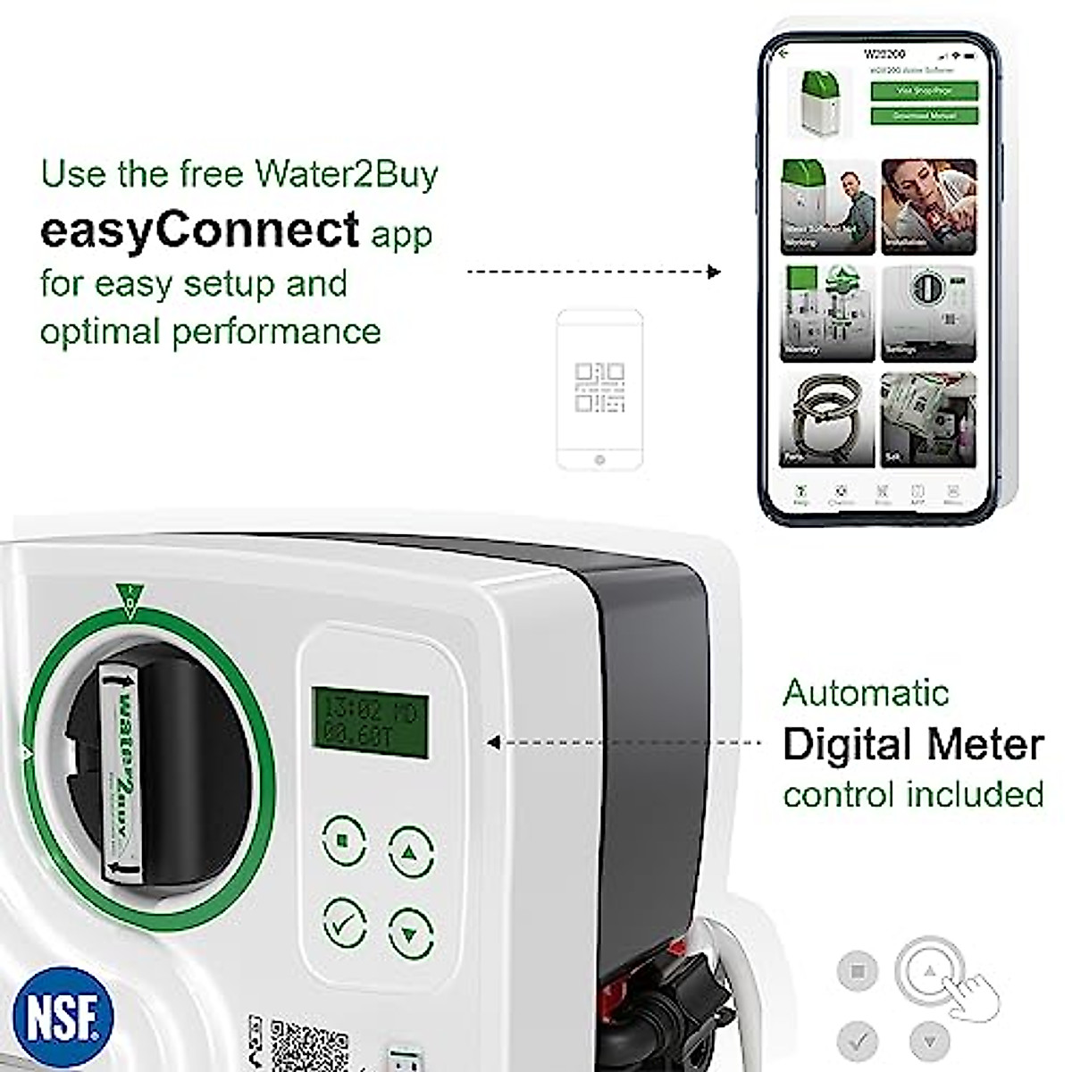 Water2buy W2B200 Efficient Meter Water Softener – Easy DIY Limescale Removal | Home Filtration System