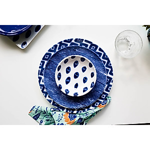 Vietri Viva Santorini Assorted Pasta Bowls, Set/4, Soup Salad Spaghetti Server 9.5" Dish