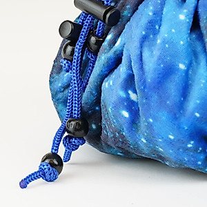 FanRoll Velvet Compartment Dice Bag with Pockets: Galaxy, Role Playing Game Dice Accessories for Dungeons and Dragons