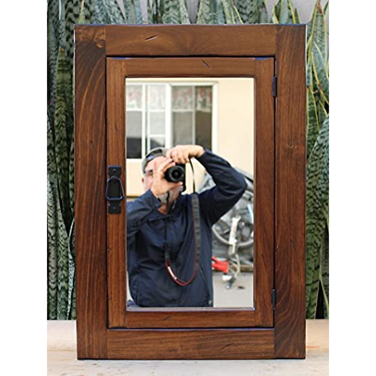 D&E Wood Girona Rustic Mission Medicine Cabinet/Medium Walnut Finish