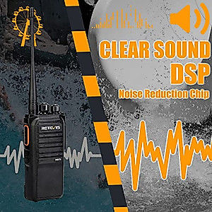 Retevis RB75 Waterproof 2 Way Radios Walkie Talkies Long Range (IP67), 5 Watts 4500mAh Battery Two Way Radios, Durability, USB Charging, for Construction Site Manufacturing Education(4 Pack)