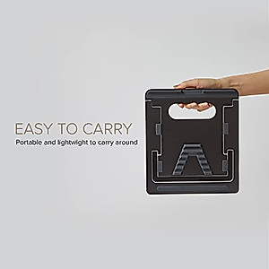 POUT Eyes 3 Angle - Adjustable Angled Ergonomic Laptop Stand Riser - Notebook Computer Holder Compatible w/ MacBook Air Pro Dell HP & More 11"-17" Laptops - Foldable & Portable w/ 5 Angles (Silver)