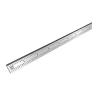 Benchmark Tools 466651 Flexible 12 Inch 5R Machinist Rule with 1/10, 1/100, 1/32 and 1/64 Markings Stainless Steel Non-Glare Satin Chrome Finish Conforms to EEC-1 Accuracy Standards (1)