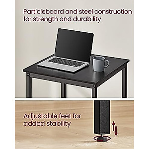 VASAGLE Bar Table, Small Kitchen Dining Table, High Top Pub Table, Height Cocktail Table for Living Room Party, Sturdy Metal Frame, 23.6 x 23.6 x 36.2 Inches for Narrow Spaces, Ebony Black and Black