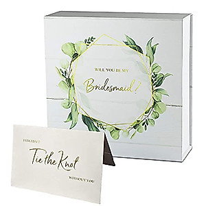 Bridesmaid Proposal Box - Gold Foil Stamped 'Will you be my Bridesmaid' Box I Set of 3 Boxes & Cards I Bridesmaid Boxes I Boxes for Bridesmaid Proposal I Luxury Gift Boxes for Bridesmaids Proposal