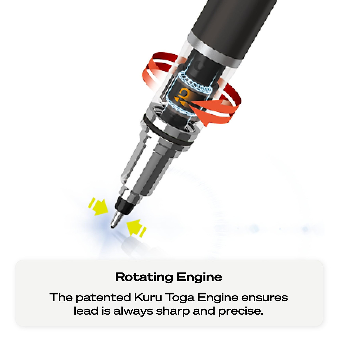 uni-ball Kuru Toga Elite Mechanical Pencil Starter Kit with Silver Barrel and 0.5mm Tip, 60 Lead Refills, and 5 Pencil Eraser Refills, HB #2