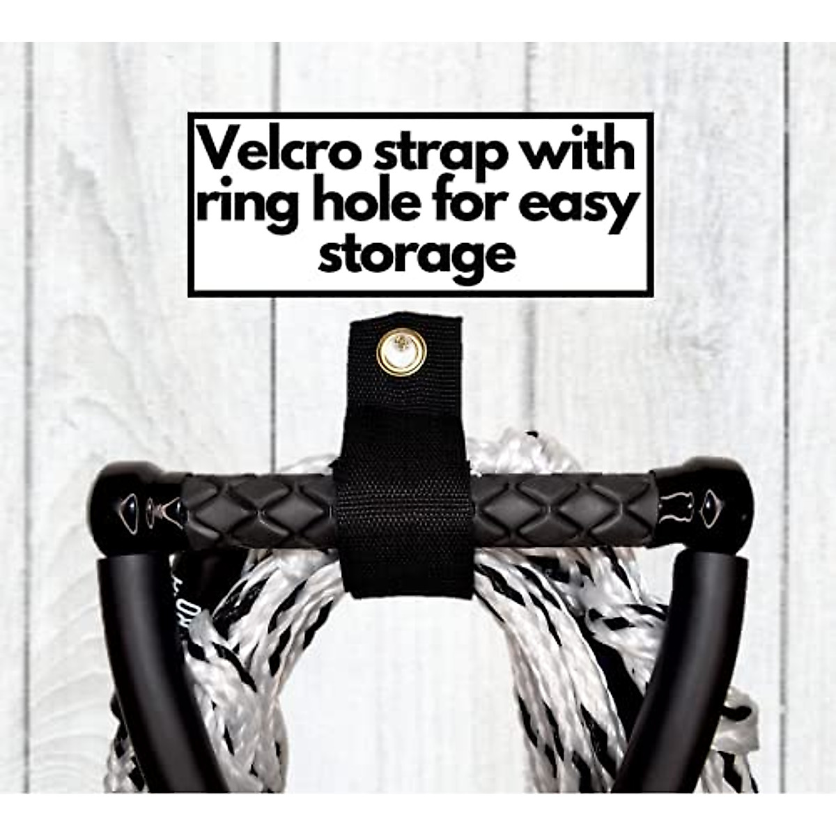 Wakesurf Rope with Handle - Adjustable 25 Foot Tow Rope with 10" Handle (White)