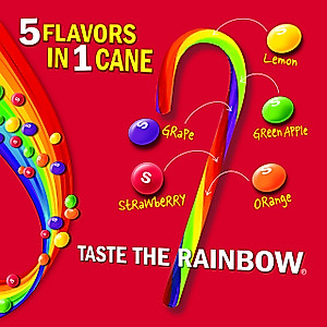 Skittles Candy Canes 5 Flavors in 1 Cane 12 Count Boxes packed 12s