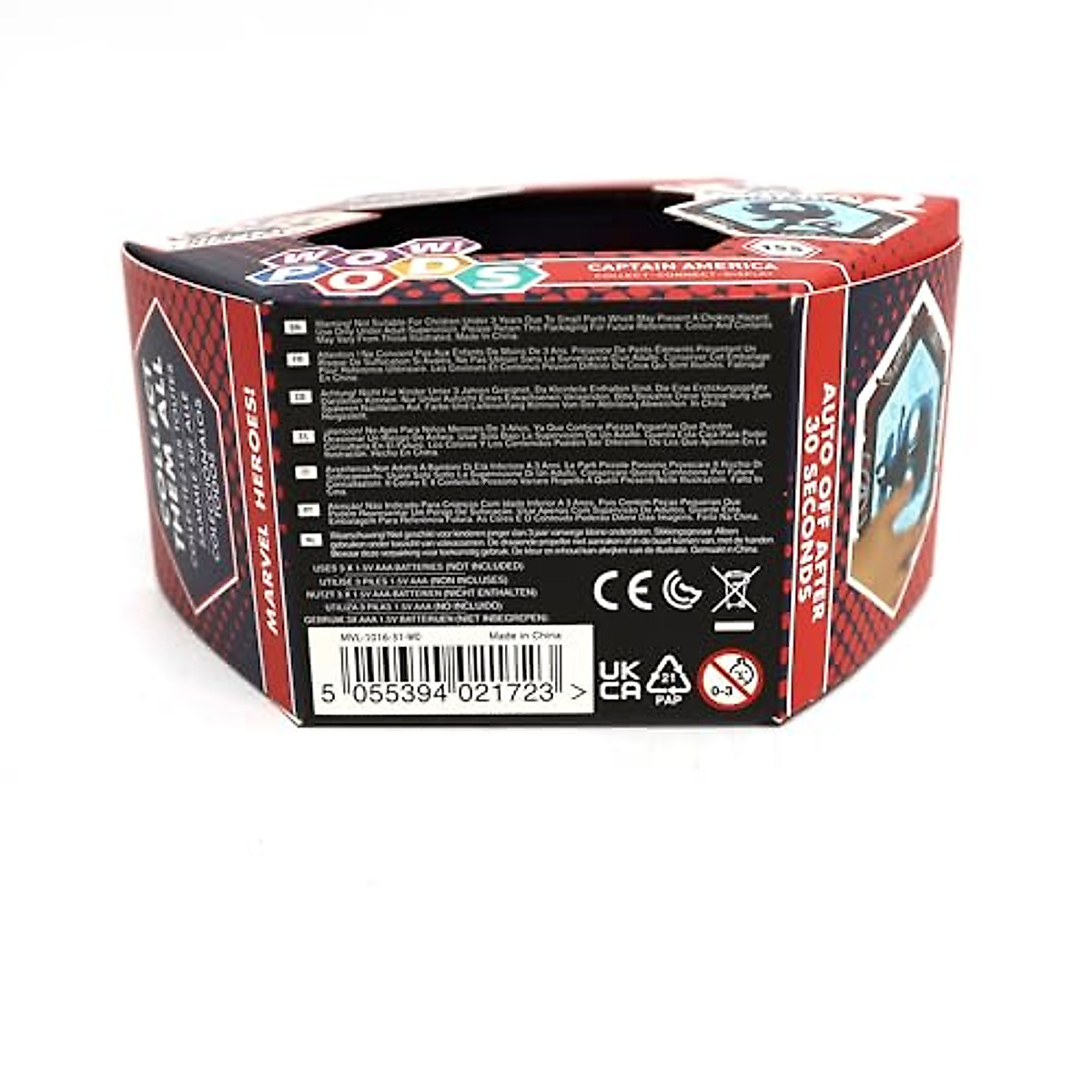 WOW! PODS Avengers Collection - Captain America | Superhero Light-Up Bobble-Head Figure | Official Marvel Collectable Toys & Gifts 4 inches