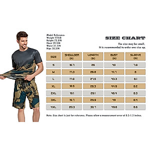 Ampeo Men's T-Shirt Graphic Short-Sleeve Athletic Running Gym Workout Casual Tee Shirts,Red,M