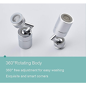 MuYiLIFE Universal Splash Filter Faucet,720° Rotatable Faucet Sprayer Head with Durable Copper,Anti-Splash, Oxygen-Enriched Foam (Female Thread-A22MM)