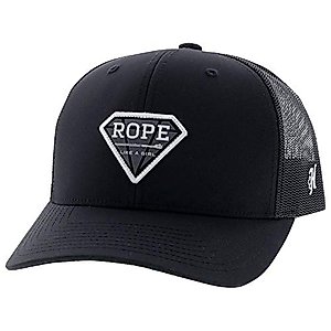 HOOEY Women's Rope Like A Girl Diamond Patch Mesh Ball Cap Black One Size