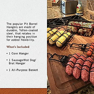 Pit Barrel Cooker Co. AC1014VAL 3 Value Pack Smoker Hangers, Black