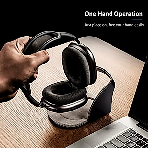 SUPERONE Headphone Stand Designed for AirPods Max, Headset Holder with Hibernating Base AirPods Max Stand Aluminum Alloy, Black