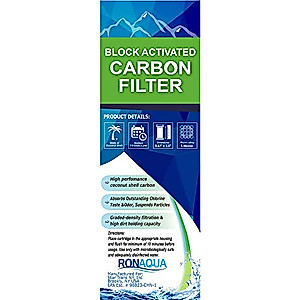 5MC-25PK 5 Micron 10-Inch carbon Block Water Filter Cartridge Coconut Shell Activated Carbon WELL-MATCHED with WFPFC8002, WFPFC9001, WHCF-WHWC, WHEF-WHWC, FXWTC, SCWH-5, 25-Pack