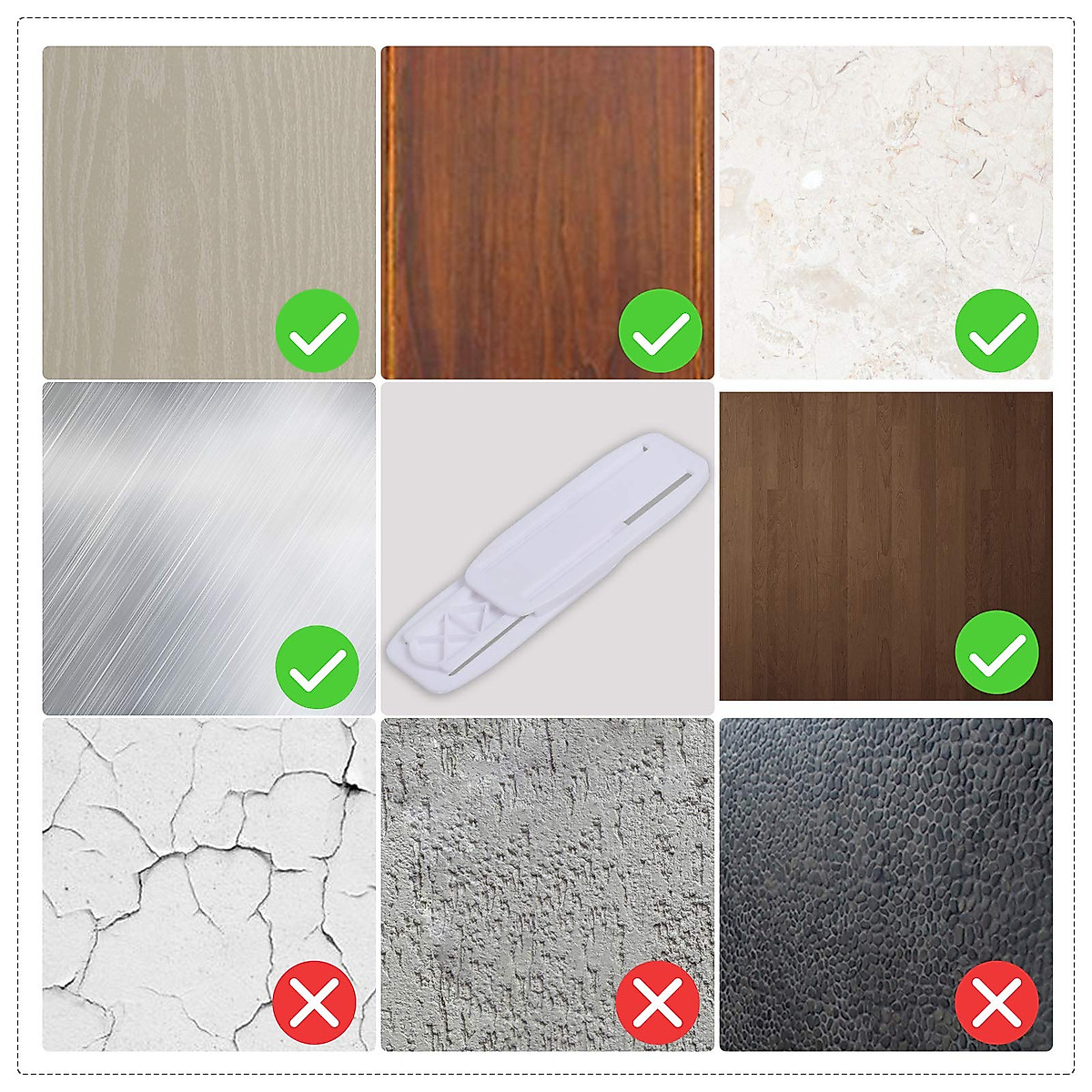 5Pack Tidysun Self Adhesive Power Strip Holder, Wall Mounted Surge Protector Holder and Cable Holder in Office Home Kitchen,Power Strip Mount for WiFi Router Tissue Box(White)