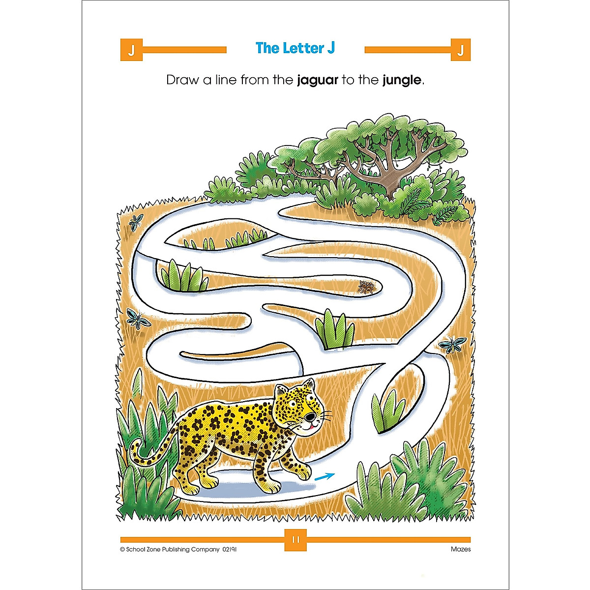 School Zone - Mazes Animals Workbook - Ages 4 to 6, Preschool, Kindergarten, Puzzles, Alphabet, Animal Names, Colorful Pictures, Problem-Solving, and More (School Zone Activity Zone® Workbook Series)