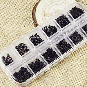 TONGCHAO Tchaosc 240 Pcs Notebook Computer M2 M2.5 M3 Screw Suit Micro-Type Digital Electronic Screw Metric System M2 M2.5 M3 Laptop Screw Set (Color : Black)