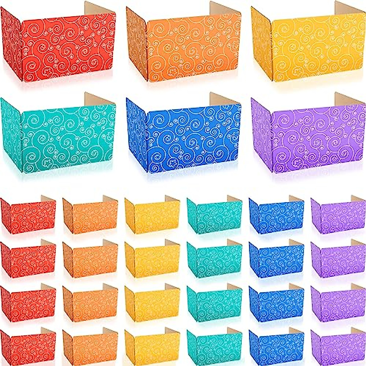 Jetec 30 Pcs Privacy Boards for Student Desks Classroom Privacy Boards for Desks Colored Desk Divider Testing Dividers Desk Partition Trifold Panels Study Carrel for Study Teacher Classroom Office