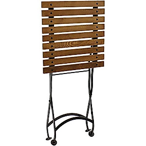 Sunnydaze European Chestnut Wood Folding Square Side Table - Small Indoor/Outdoor Table - Ideal for Patio, Balcony or Living Spaces - 20-Inch Square - Brown