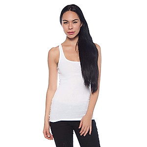 Zenana Outfitters 4 Pack Womens Basic Ribbed Racerback Tank Top WHITE/WHITE/BLACK/BLACK M