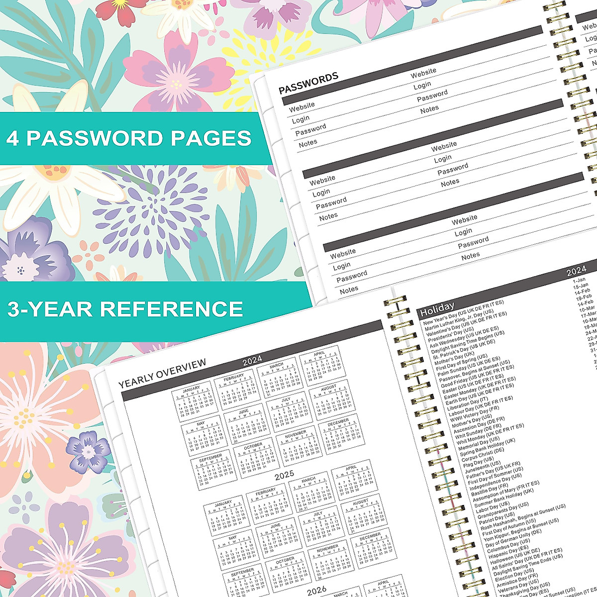 2024-2025 Monthly Planner/Calendar - Monthly Planner 2024-2025 with Two-Side Pocket, January 2024-December 2025, 9" x 11", Two Years Monthly Planner, Flexible Cover, Perfect Organizer