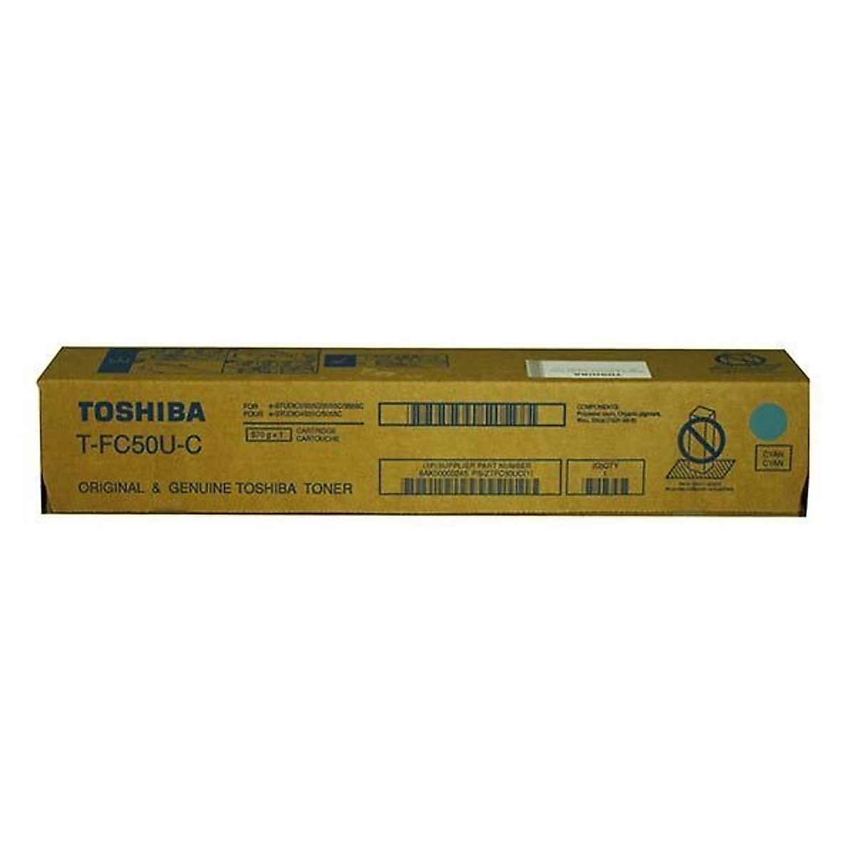 TOSHIBA Cyan Toner Cartridge (28 000 Yield) (TOSTFC50UC) in Retail Packaging