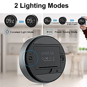 AIMILAR LED Digital Kitchen Timer - Magnetic Countdown Count-up Kids Timer, Large LED Display, Adjustable Volume and Brightness Cooking Timer for Kid Classroom Board