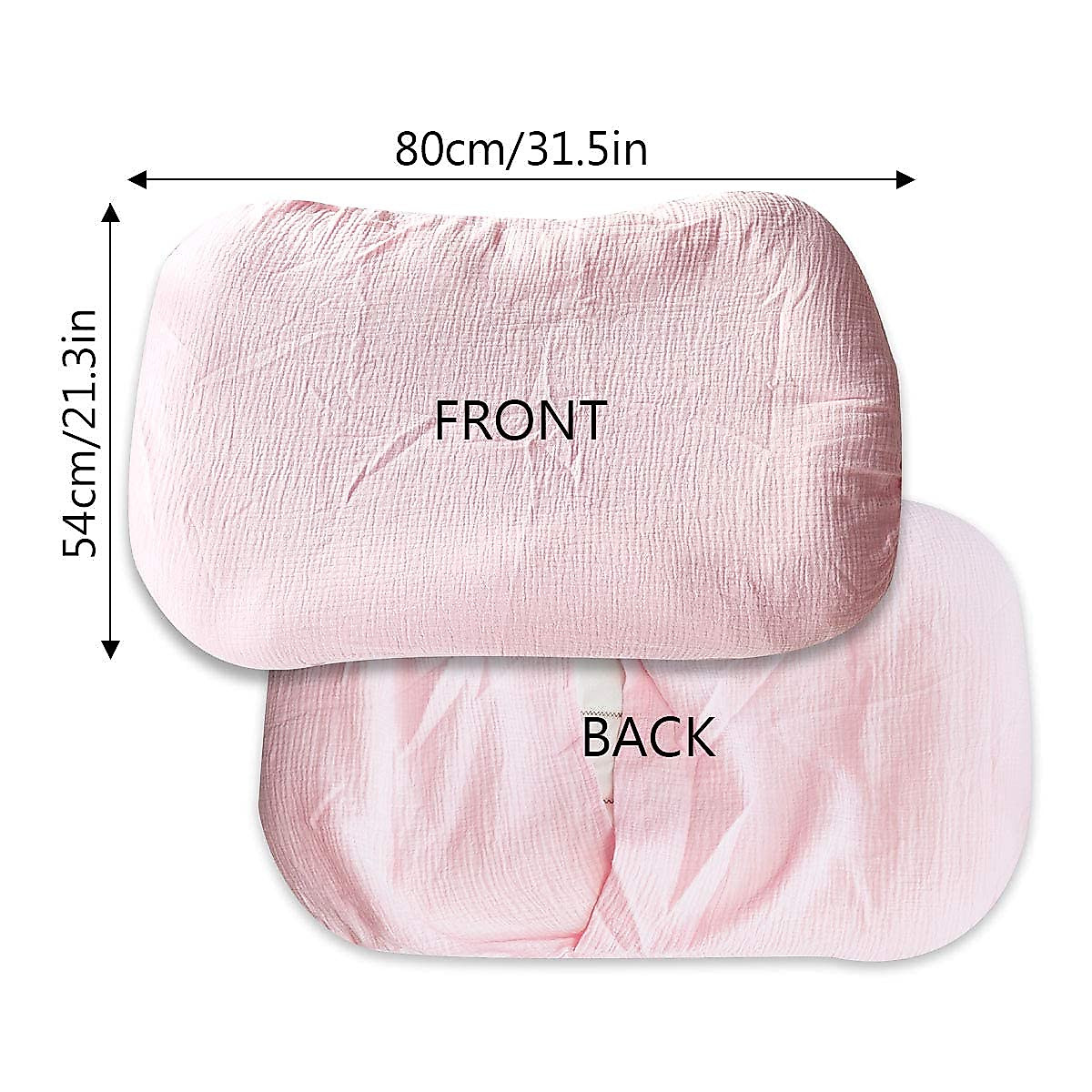 Muslin Baby Lounger Cover, Baby Padded Lounger Cover, Infant Floor Seat Cover, Organic Cotton Removable Slipcover Fits Newborn Lounger for Boys and Girls, Flesh Pink and Pink