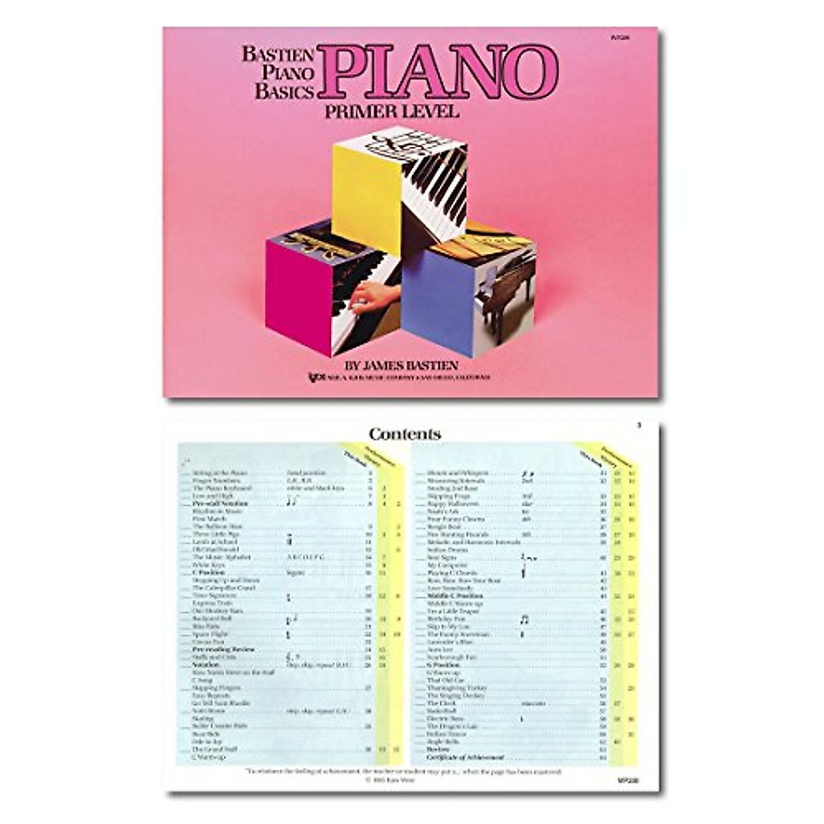 Bastien Piano Basics Primer Level Learning Set by Bastien - Lesson, Theory, Performance, Technique & Artistry Books & Juliet Music Piano Keys 88/61/54/49 Full Set Removable Sticker