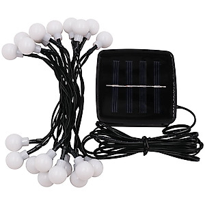 XUNATA 16ft Solar String Lights, Flexible Waterproof 20 LEDs White Ball Lights for Indoor Outdoor Home Patio Lawn Garden Party Holiday Decorations(Warm White)
