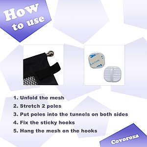 Portable Magic Gate for Pets Dogs, Folding Mesh 71 X 29 Inch Heighten Hooks Safe Guard Isolated Gauze for House Indoor Stair Doorway Use Black Large