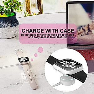 Landhoo 6 Pack case for Apple Watch Series SE/6/5/4 44mm Screen Protector with Tempered Glass, Hard PC HD Full Cover Protective iwatch.