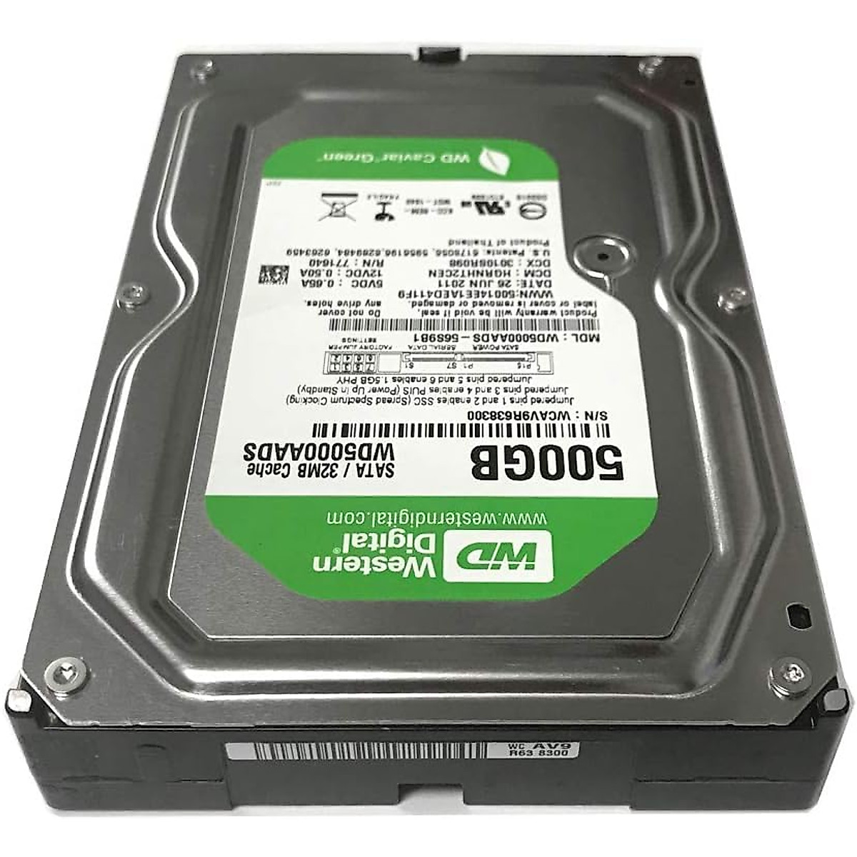 Western Digital 500 GB Caviar Green SATA 3 Gb/s Intellipower 32 MB Cache Bulk/OEM Desktop Hard Drive - WD5000AADS