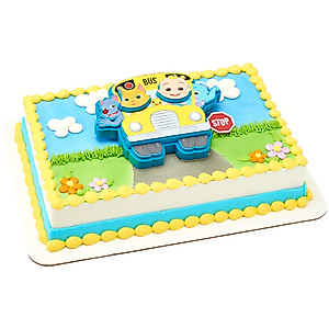 DECOPAC DecoSet CoComelon Ready for Adventure! Cake Topper, 4 Piece Cake Decoration Set With JoJo, Kittens, Wally, and Ello Puzzle Jigsaw (27978)